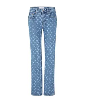 MARINE SERRE Moon Print Denim Pants - Blue
