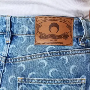 MARINE SERRE Moon Print Denim Pants
