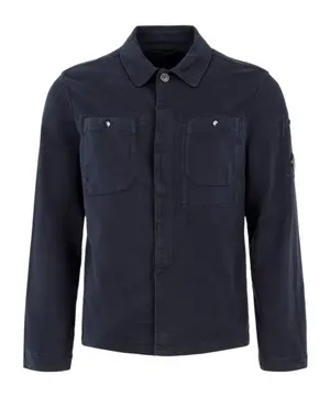 C.P. COMPANY Button Long Sleeve Overshirt - Black