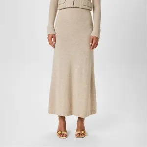 AYA MUSE Knitted Maxi Skirt With Pleated Hem