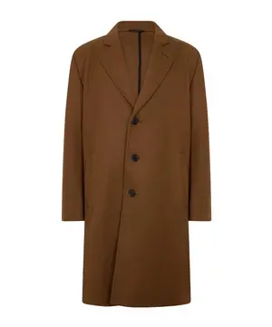 Hugo Boss Camel Single-breasted Long Coat - Brown