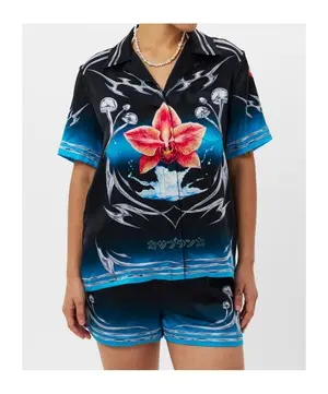 Casablanca Printed Short Sleeve Shirt - Black