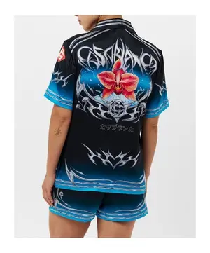 Casablanca Printed Short Sleeve Shirt - Black