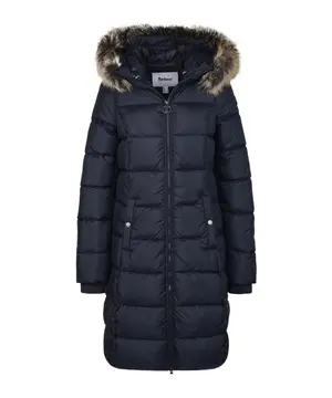 Barbour Rosoman Quilted Jacket With Hood - Navy