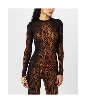 JEAN PAUL GAULTIER Printed Long Sleeve T-shirt - Black