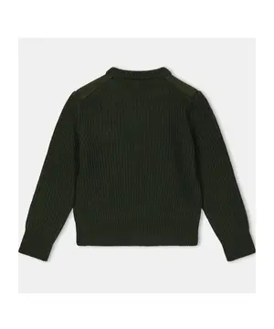 Moncler Crew Neck Knitted Sweater With Logo Patch Pocket