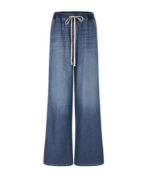 7 For All Mankind Elastic Waist Wide Leg Jeans