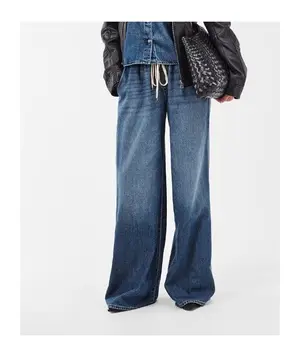 7 For All Mankind Elastic Waist Wide Leg Jeans