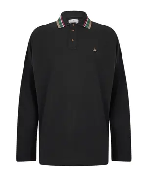 VIVIENNE WESTWOOD Long-sleeved Polo Shirt - Black
