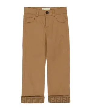 Fendi Logo Embroidered Track Pants - Brown