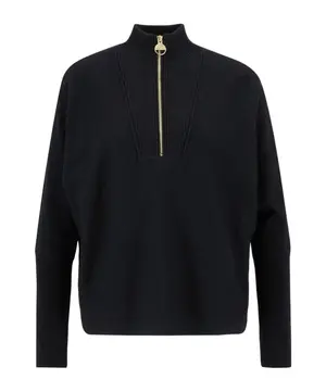 Barbour Lola Knit Jumper With Quarter Zip - Black