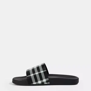 Burberry Checked Sliders - Black