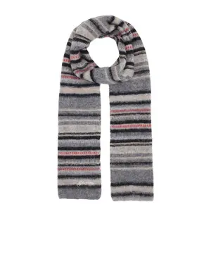 GANNI Striped Medium-thickness Scarf - Gray