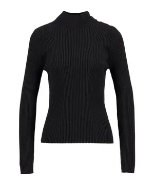 Barbour Stella Ribbed Turtleneck Jumper - Black