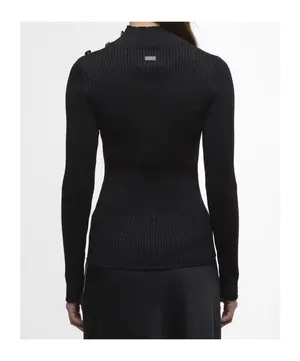 Barbour Stella Ribbed Turtleneck Jumper - Black