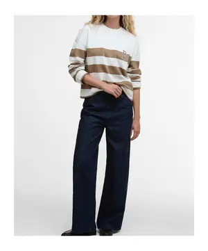 Barbour Striped Round Neck Sweatshirt - White