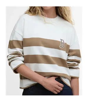 Barbour Striped Round Neck Sweatshirt - White