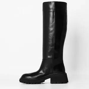 JIMMY CHOO Knee High Leather Boots With Buckle Detail