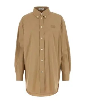 Miu Miu Poplin Shirt - Nude
