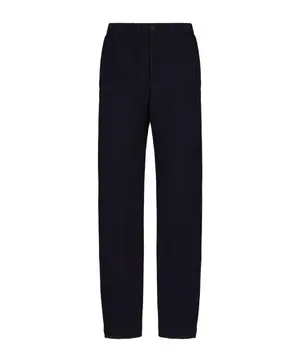 Emporio Armani Knit Tapered Trousers - Black