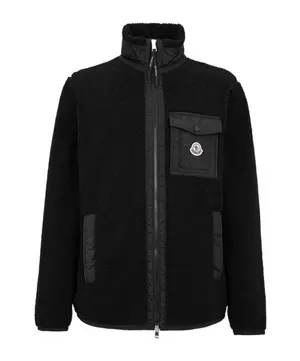 Moncler Zip-up Fleece Sweatshirt - Black