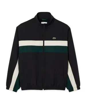 Lacoste Track Jacket With Striped Detailing - Black