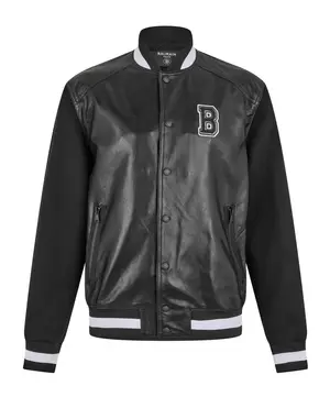 Balmain Logo Varsity Jacket - Black