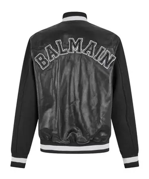 Balmain Logo Varsity Jacket - Black