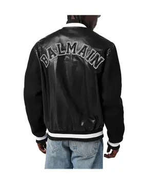 Balmain Logo Varsity Jacket - Black