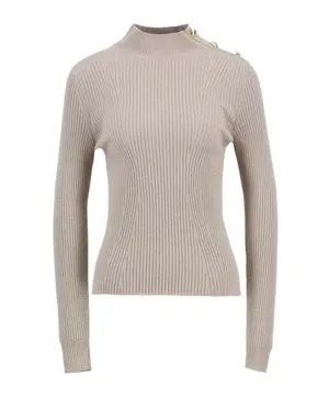 Barbour Stella Ribbed Turtleneck Jumper - Nude