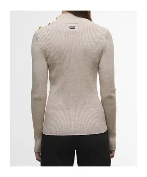 Barbour Stella Ribbed Turtleneck Jumper - Nude