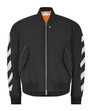 Off-White Diagonal Stripe Bomber Jacket