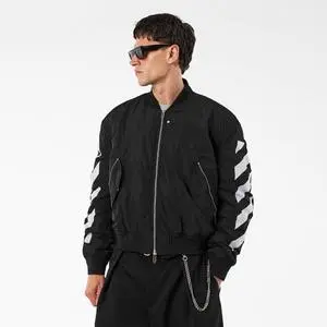 Off-White Diagonal Stripe Bomber Jacket