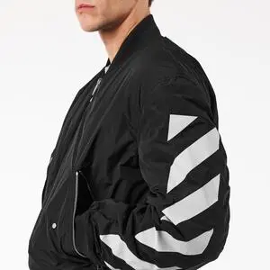 Off-White Diagonal Stripe Bomber Jacket