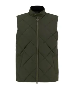 Barbour Stand-up Collar Zip-up Vest - Olive