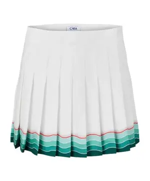 Casablanca Pleated Printed Midi Skirt