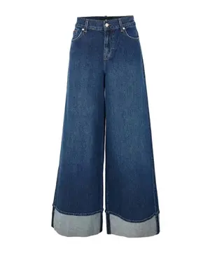 7 For All Mankind Belt Loop Wide Leg Jeans - Blue