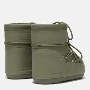 Moon Boot Embossed Text Lace-up Winter Boots - Green