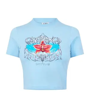 Casablanca Round-neck Printed T-shirt - Blue