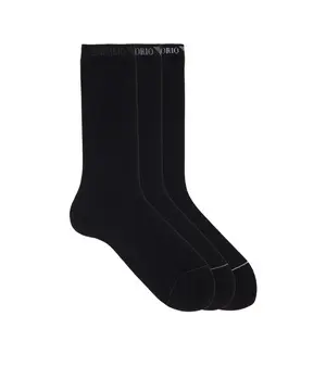 Emporio Armani Minimalist Mid-calf Socks - Black