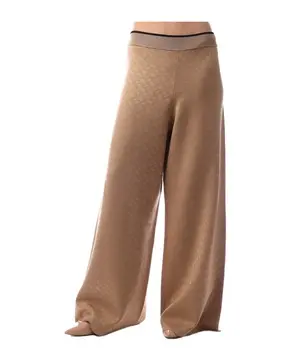 Hugo Boss Khaki Jacquard Knit Wide-leg Pant - Brown
