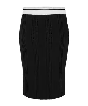 Casablanca Striped Rib Knit Miniskirt - Black