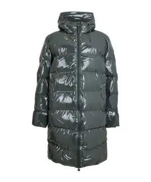 Rains Long-sleeved Cotton-padded Jacket With Drawstring Hood And Glossy Finish