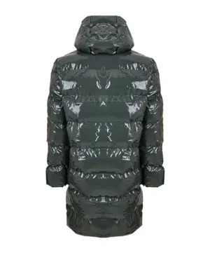 Rains Long-sleeved Cotton-padded Jacket With Drawstring Hood And Glossy Finish