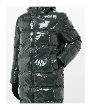 Rains Long-sleeved Cotton-padded Jacket With Drawstring Hood And Glossy Finish