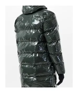 Rains Long-sleeved Cotton-padded Jacket With Drawstring Hood And Glossy Finish