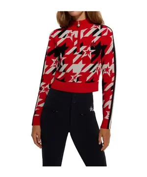 Hugo Boss Cropped Geometric Star Half-zip Sweater