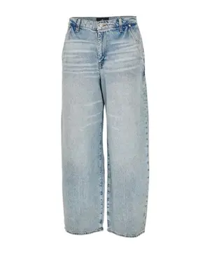 7 For All Mankind Belt Loop Wide Leg Jeans - Light Blue