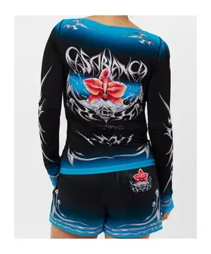 Casablanca Printed Long Sleeve T-shirt With Graphic Motif