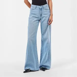 7 For All Mankind Lotta Wide Leg Jeans - Light Blue
